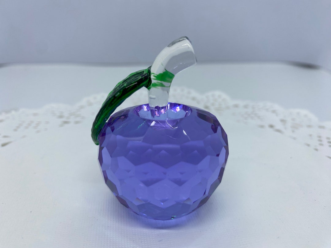 Purple Crystal Apple Swarovski Style Ornament - Etsy