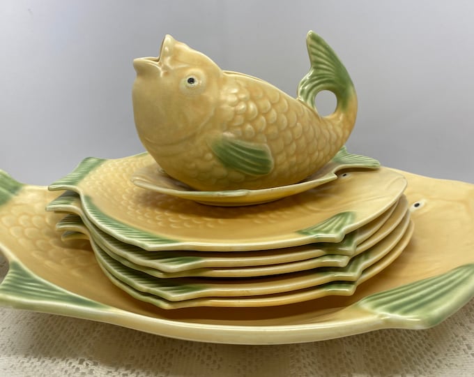 Shorter and Sons Clarice Cliff Fish Plate Set - Etsy