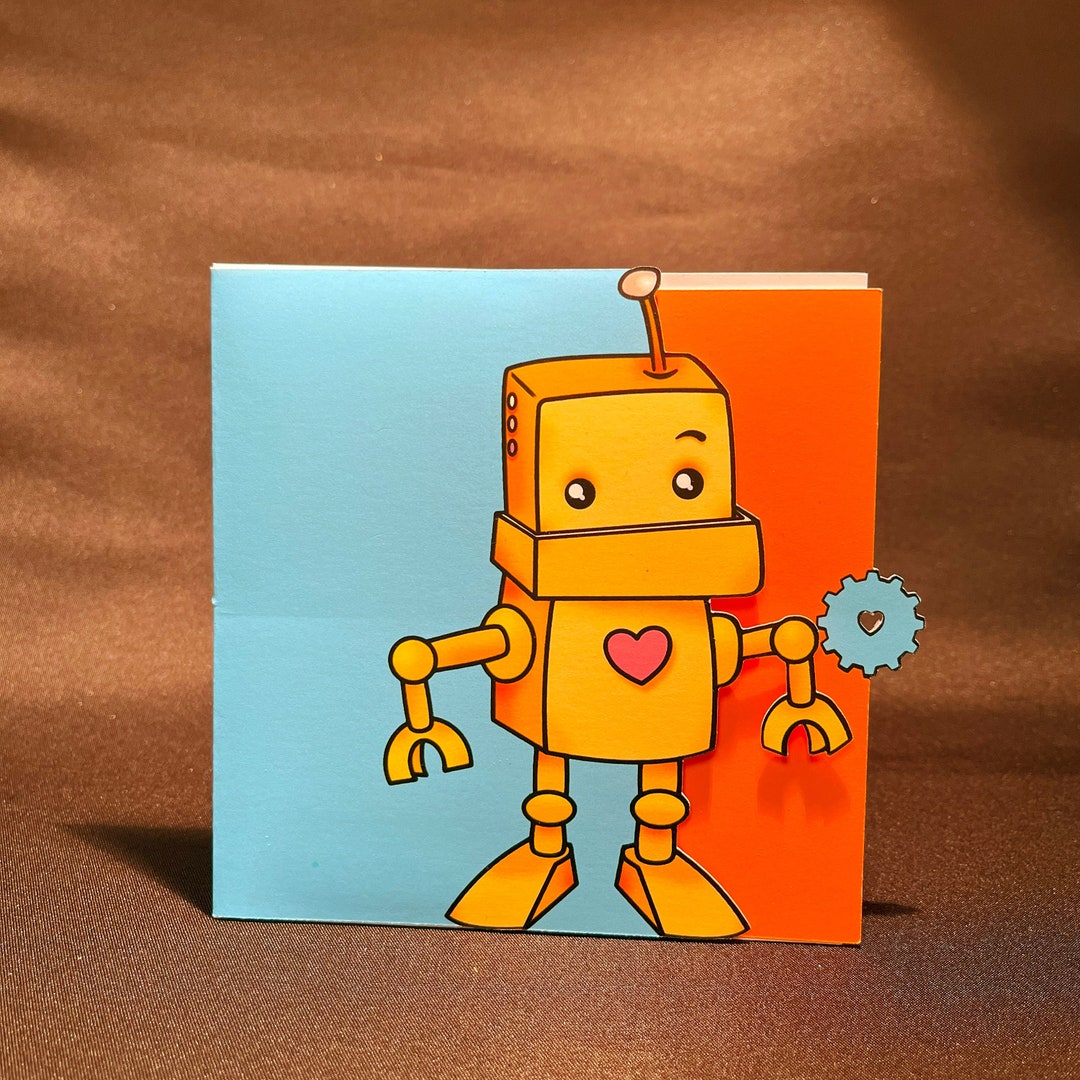 Interactive Birthday Greeting Card Doodlybot reddy - Etsy