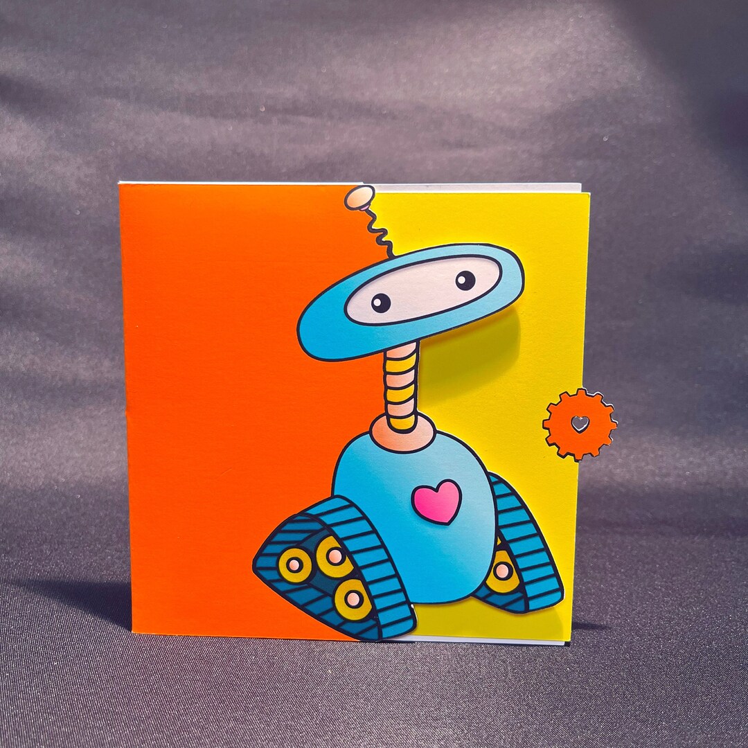 Interactive Birthday Greeting Card Doodlybot trix - Etsy