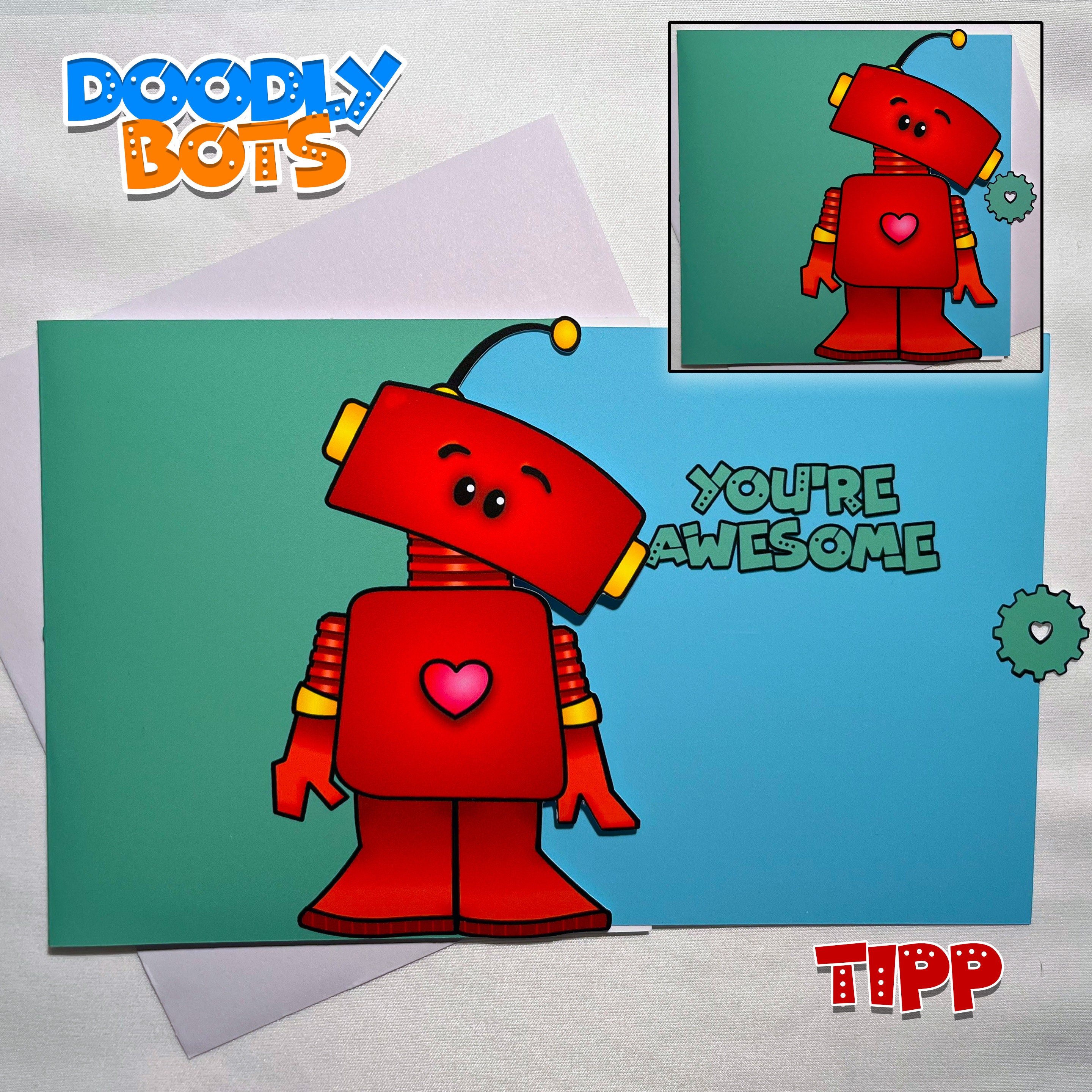 Interactive Birthday Greeting Card Doodlybot tipp - Etsy