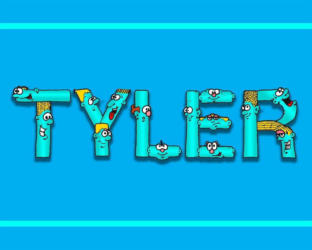 Personalized Name Poster Funny Faces Letters for Baby Child Name Wall ...