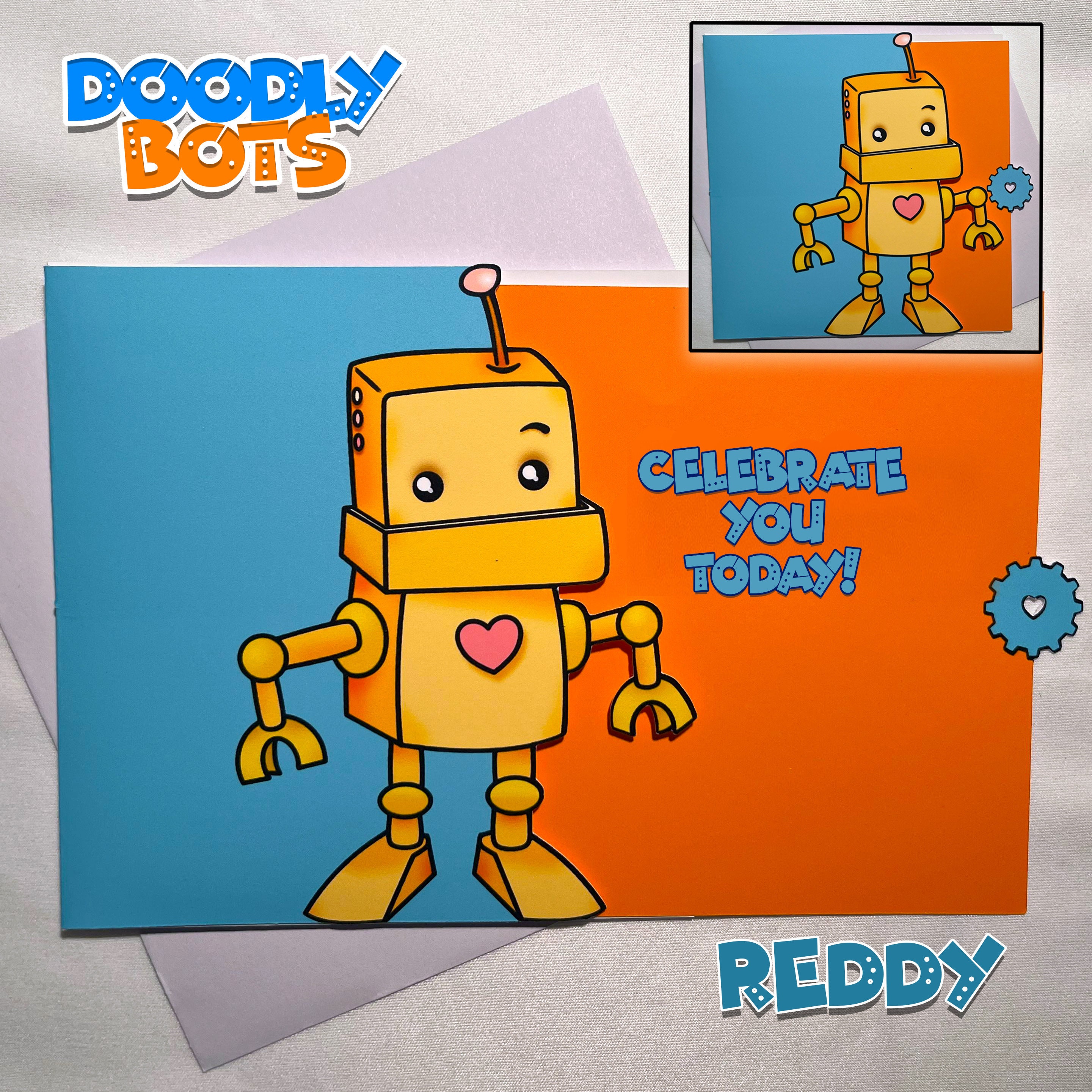 Interactive Birthday Greeting Card Doodlybot reddy - Etsy