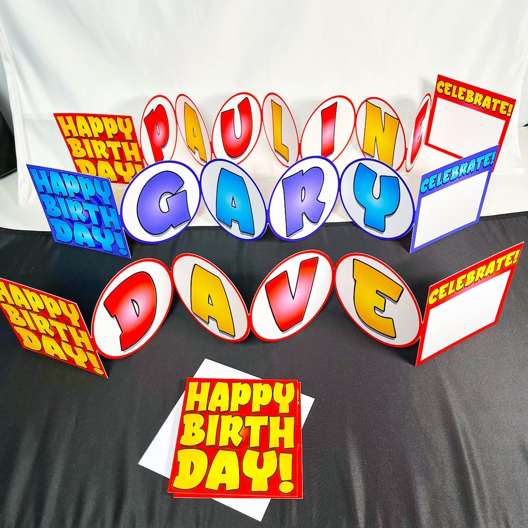 Personalized Birthday Name Expanding Banner Greeting Card - Etsy