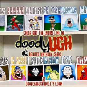 Belated Birthday Card - Doodlyugh "rats" - Etsy