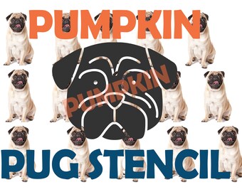 Pug Pumpkin Stencil - Etsy