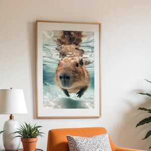 Capybara Wall Art Underwater Bathroom Decor Digital Download Cute ...