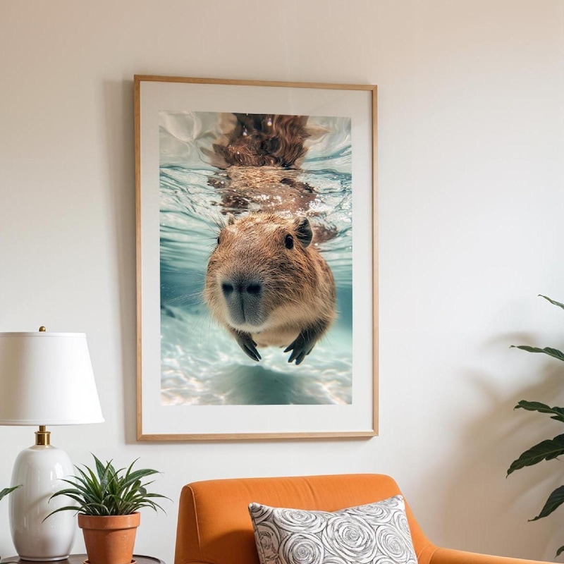 Capybara Water Art - Etsy
