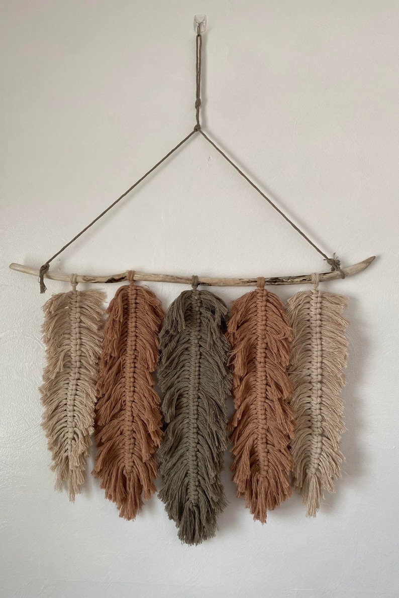 Handmade Macrame Feather Wall Hanging - Etsy