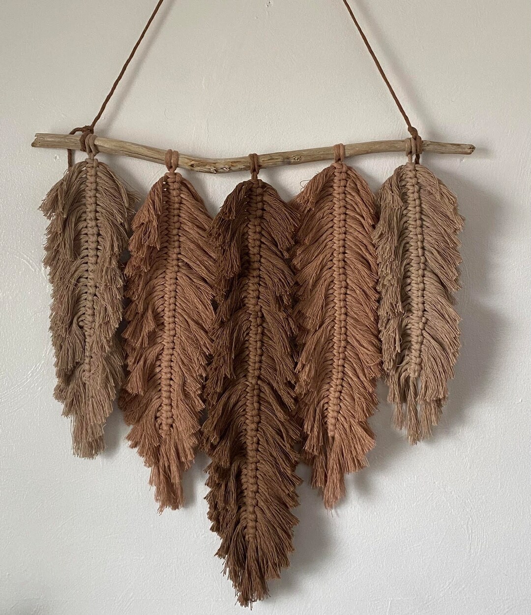 Handmade Macrame Feather Wall Hanging - Etsy