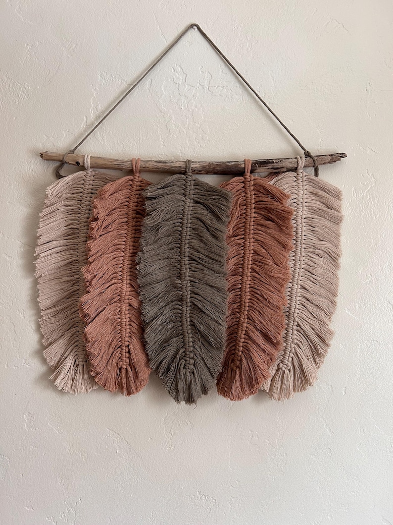 Handmade Macrame Feather Wall Hanging - Etsy