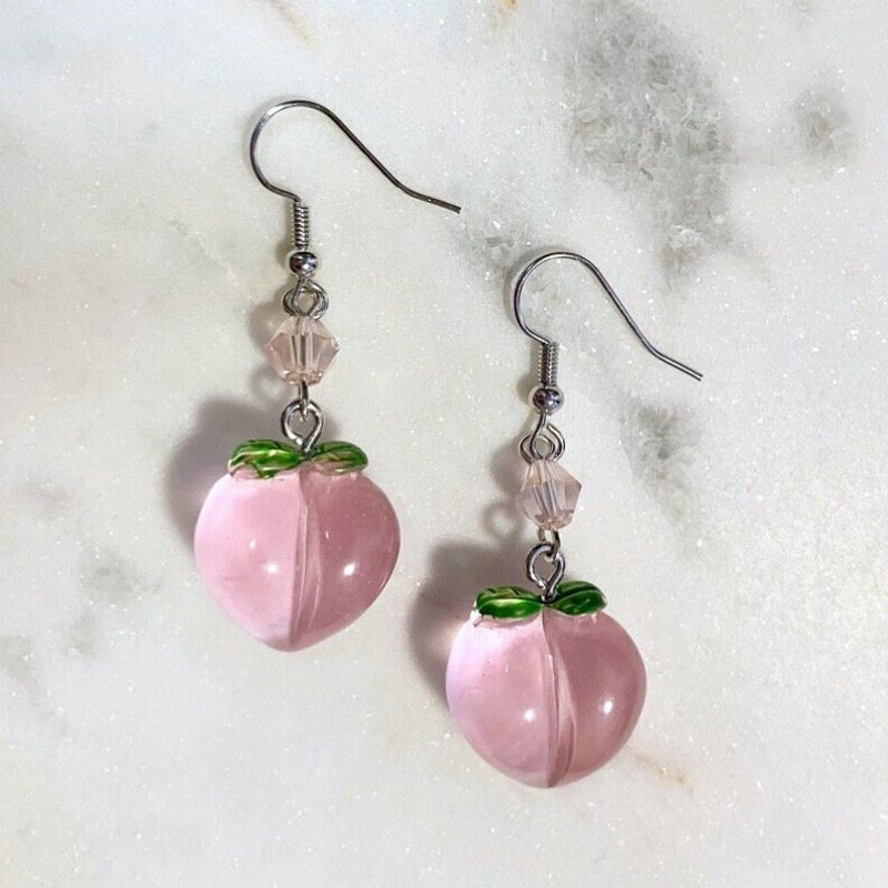 Peach Earrings - Etsy
