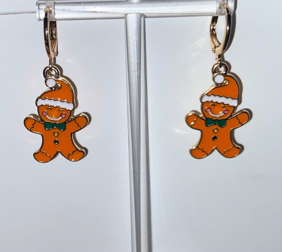 Gingerbread Man Earrings, Gingerbread Earrings, Christmas Earrings ...