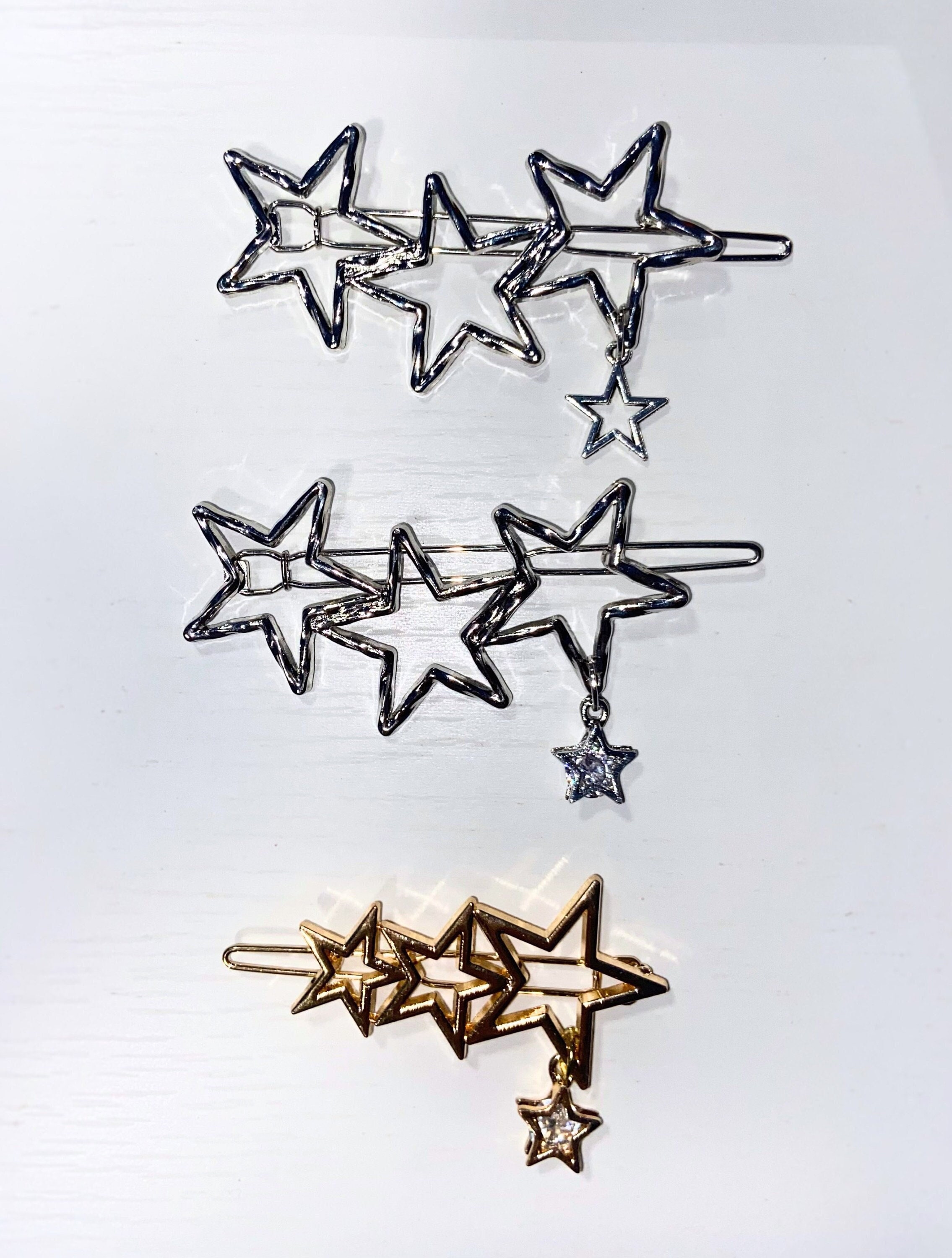 Stars Hair Clip Dangling Star Hair Clip Stars Hair Clip With - Etsy