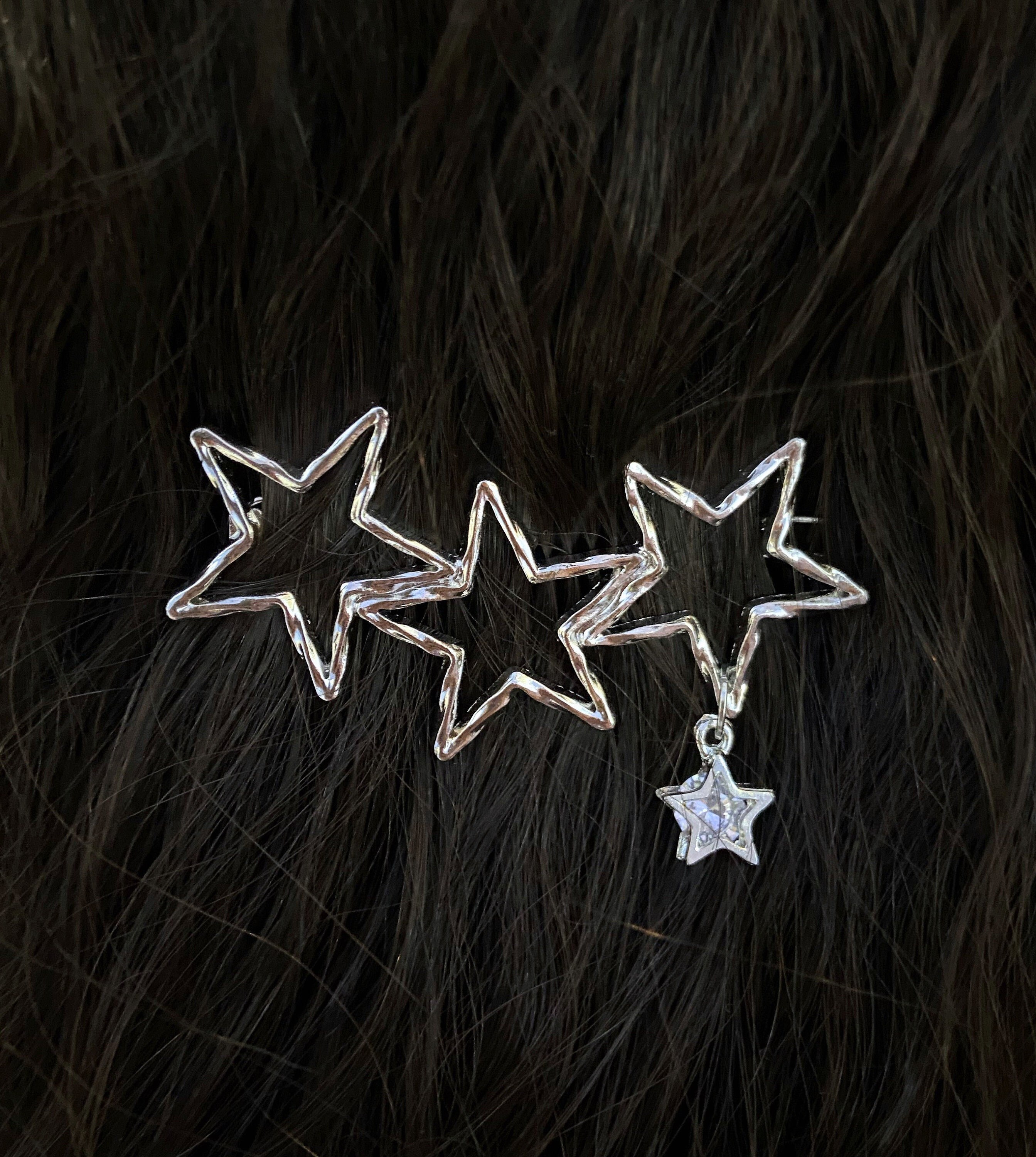 Stars Hair Clip Dangling Star Hair Clip Stars Hair Clip With - Etsy
