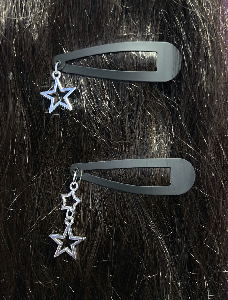 Stars Snap Hair Clip Set, Stars Hair Clips, Star Snap Clip, Y2K Hair ...