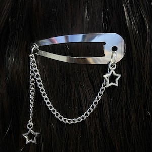 Snap Hair Clips With Chain, Grunge Hair Clips, Snap Hair Clips, Hair ...