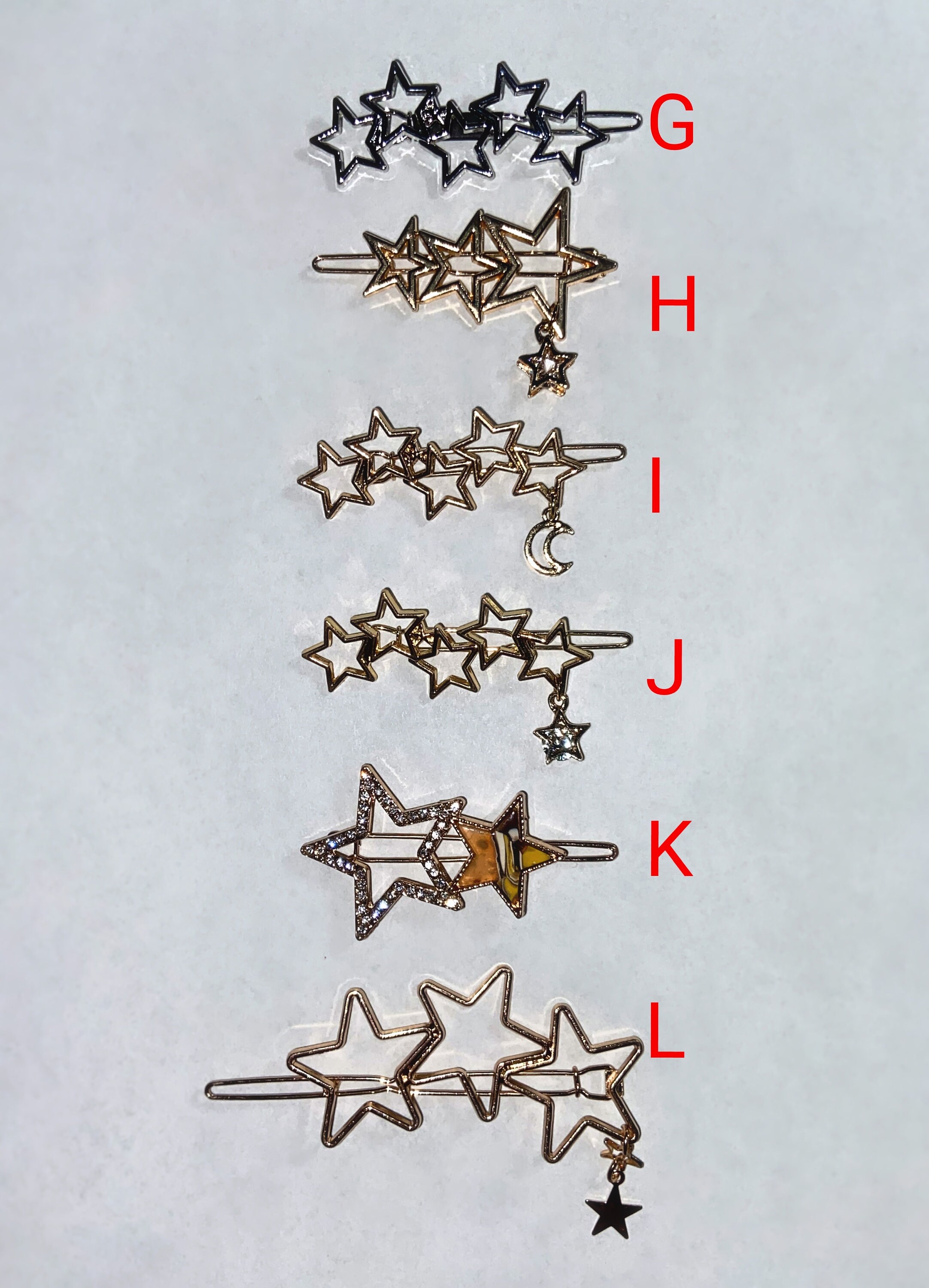 Stars Hair Clip Dangling Star Hair Clip Stars Hair Clip With - Etsy