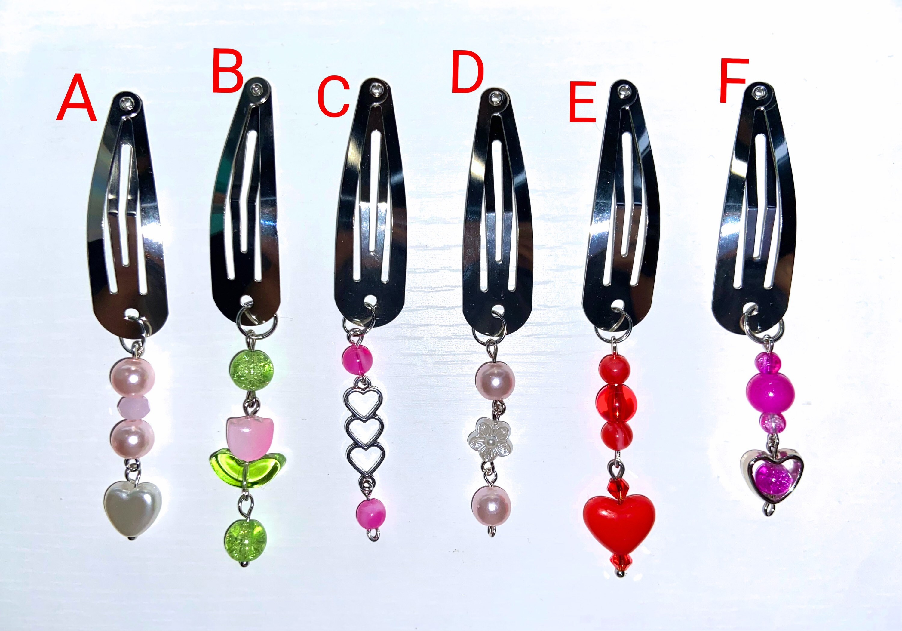 Beaded Hair Clips Set, Beaded Snap Hair Clip Set (2 Pieces), Y2K Hair ...