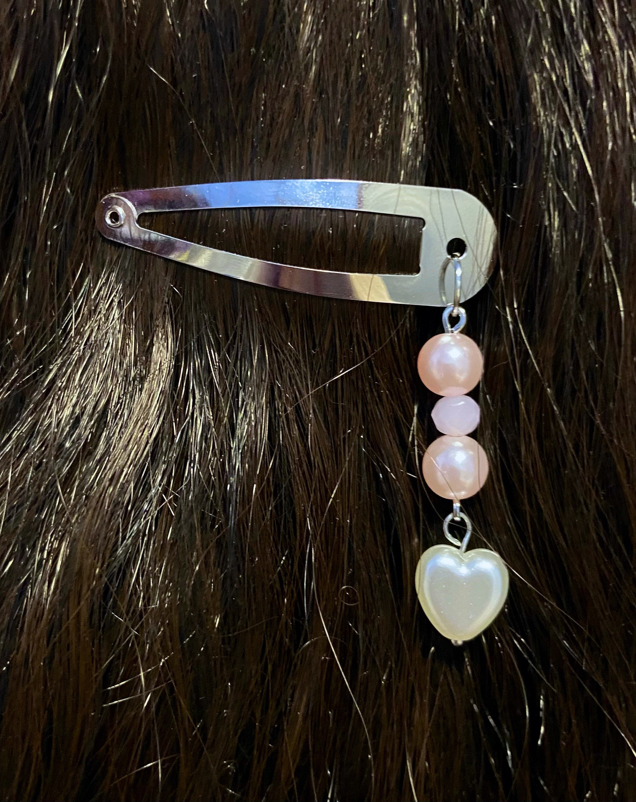 Beaded Hair Clips Set, Beaded Snap Hair Clip Set (2 Pieces), Y2K Hair ...