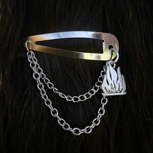 Snap Hair Clips With Chain, Grunge Hair Clips, Snap Hair Clips, Hair ...