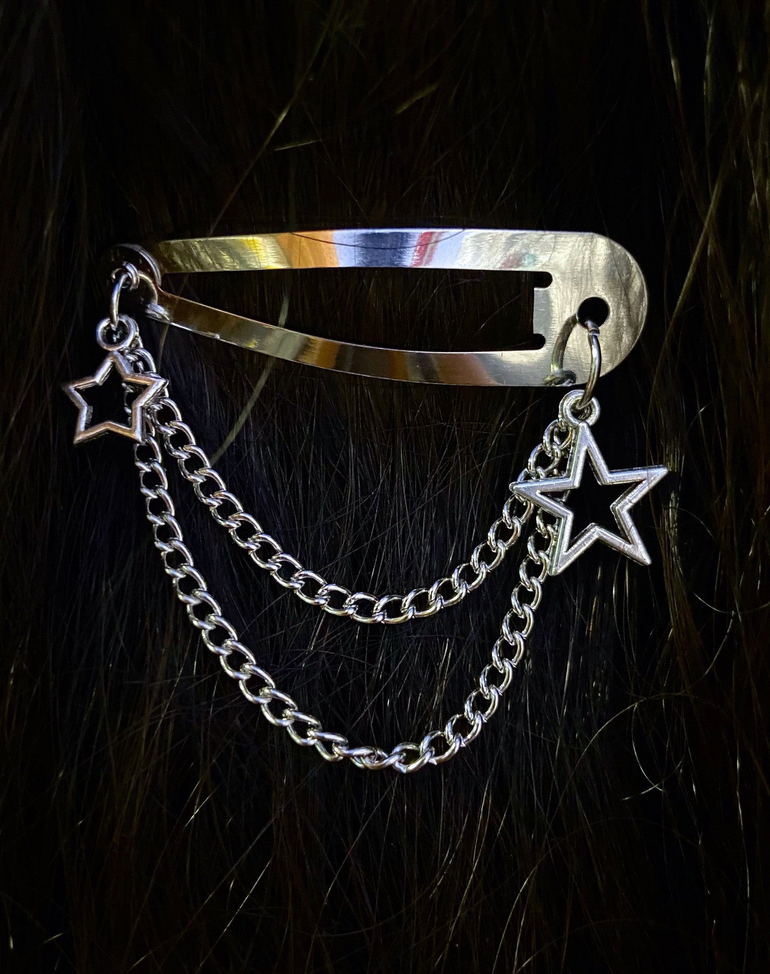 Snap Hair Clips With Chain, Grunge Hair Clips, Snap Hair Clips, Hair ...