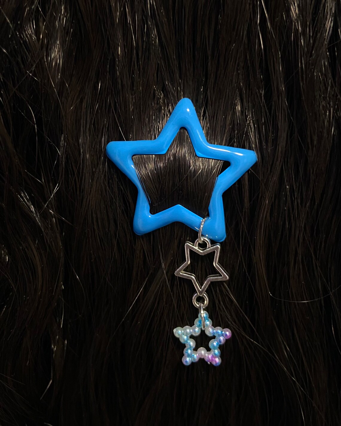 Y2K Star Snap Hair Clips, Beaded Star Hair Clip, Star Snap Clips ...