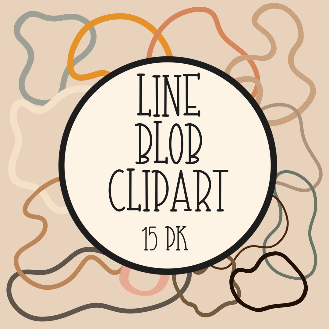 Line Blob Clipart Packages, Colorful Art Bundle - Etsy