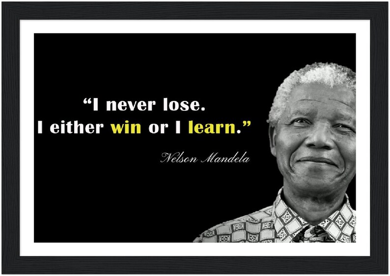Nelson Mandela Quote Wall Decor Poster Framed Room Decor - Etsy