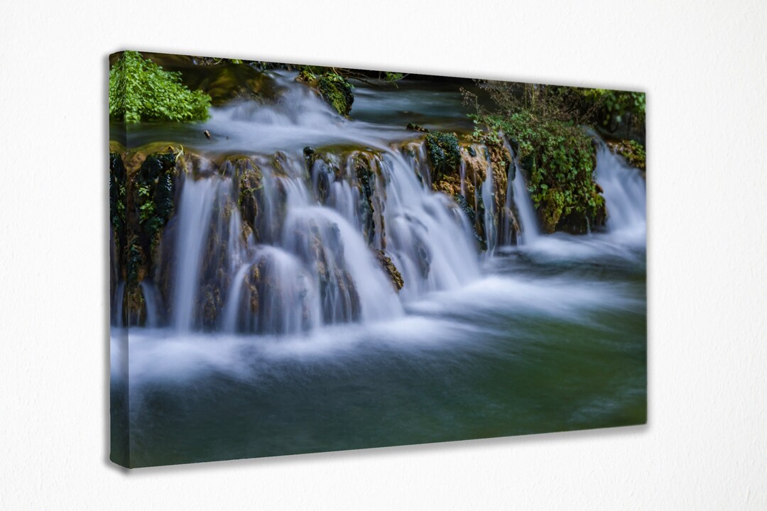 Waterfall Trail on Fossil Creek, Leinwand Wand Kunst Posterdruck Dekor für Haus & Büro ...