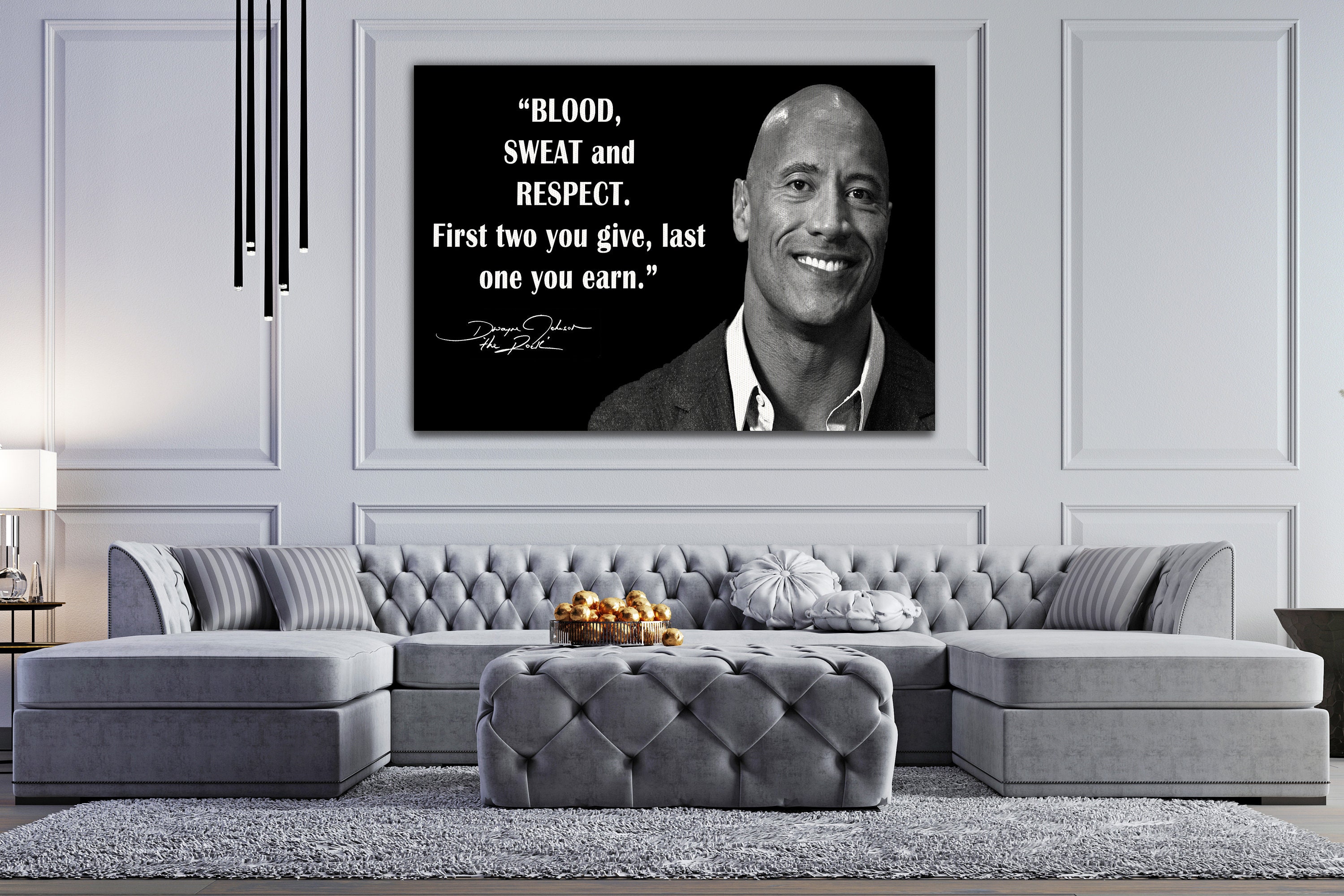 The Rock, Dwayne Johnson Quotes Poster Framed Wall Art Print Wall Decor ...
