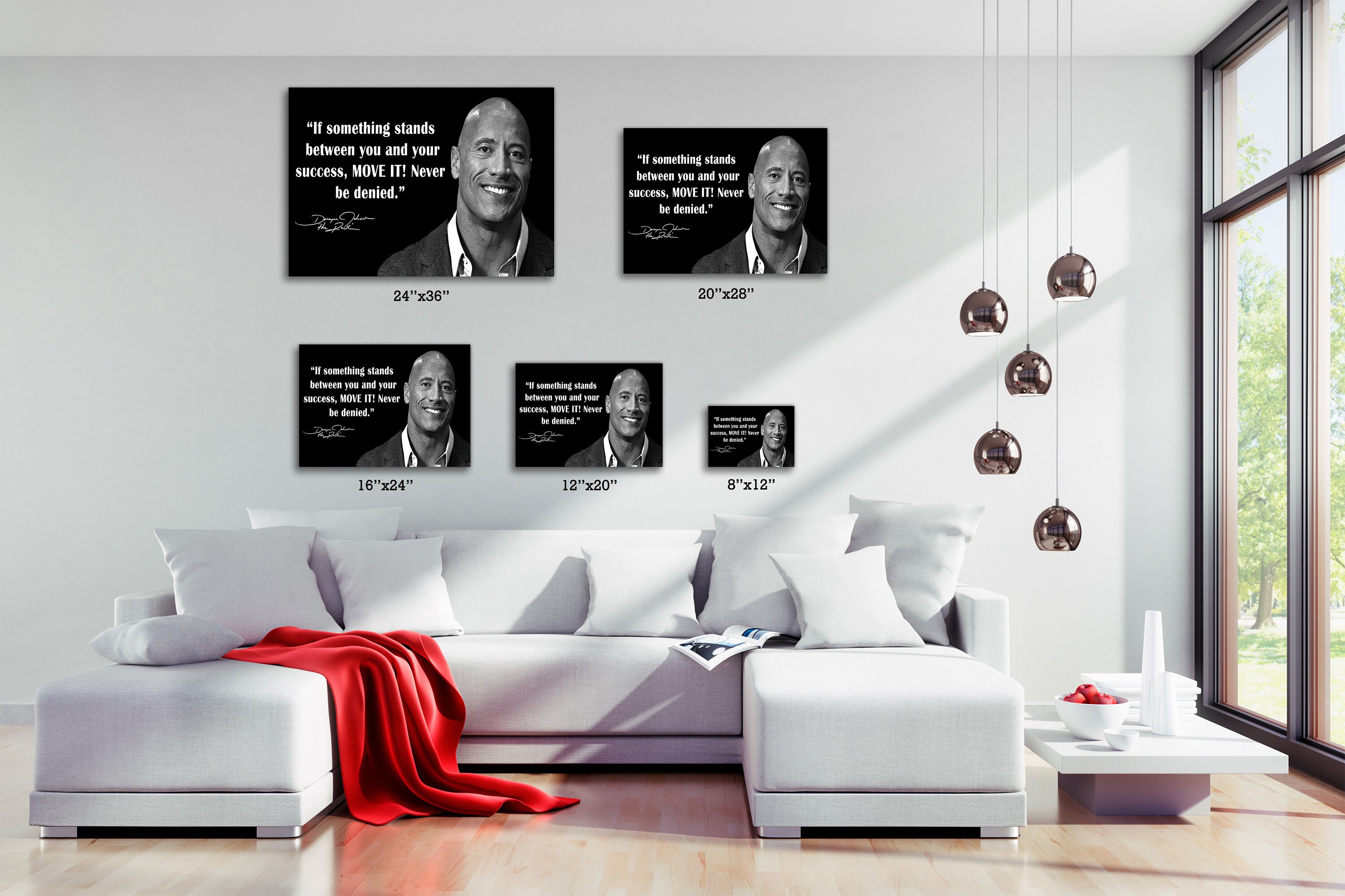 Dwayne Johnson Poster Quotes Canvas Wall Art Print Wall Decor, Canvas ...