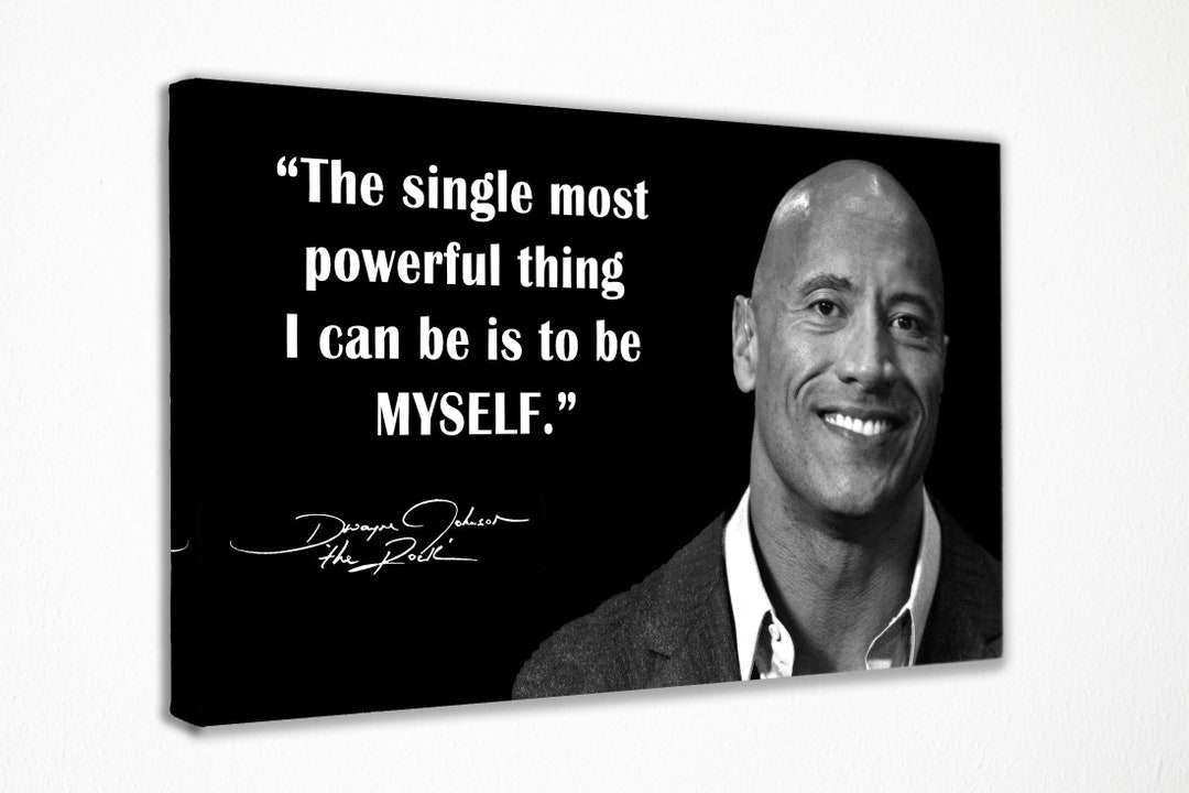 Dwayne Johnson, the Rock Poster Quotes Canvas Wall Art Print , Canvas ...