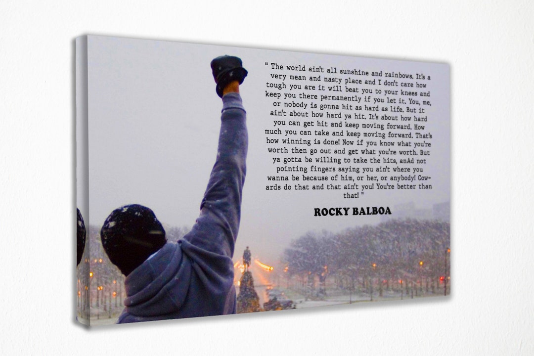Rocky Balboa Motivational Quotes Poster Canvas Wall Art, Canvas Wall ...