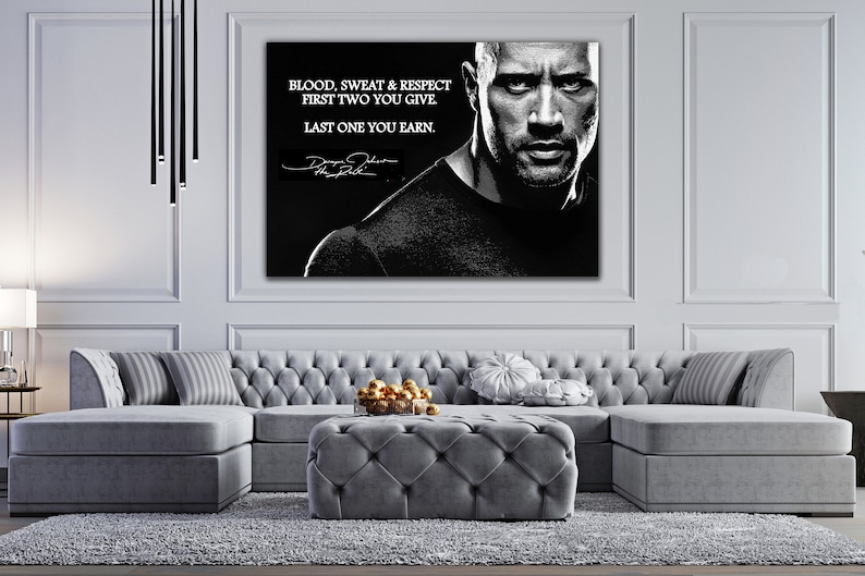 The Rock Dwayne Johnson Canvas Poster Wall Art Print Wall Decor, Canvas ...