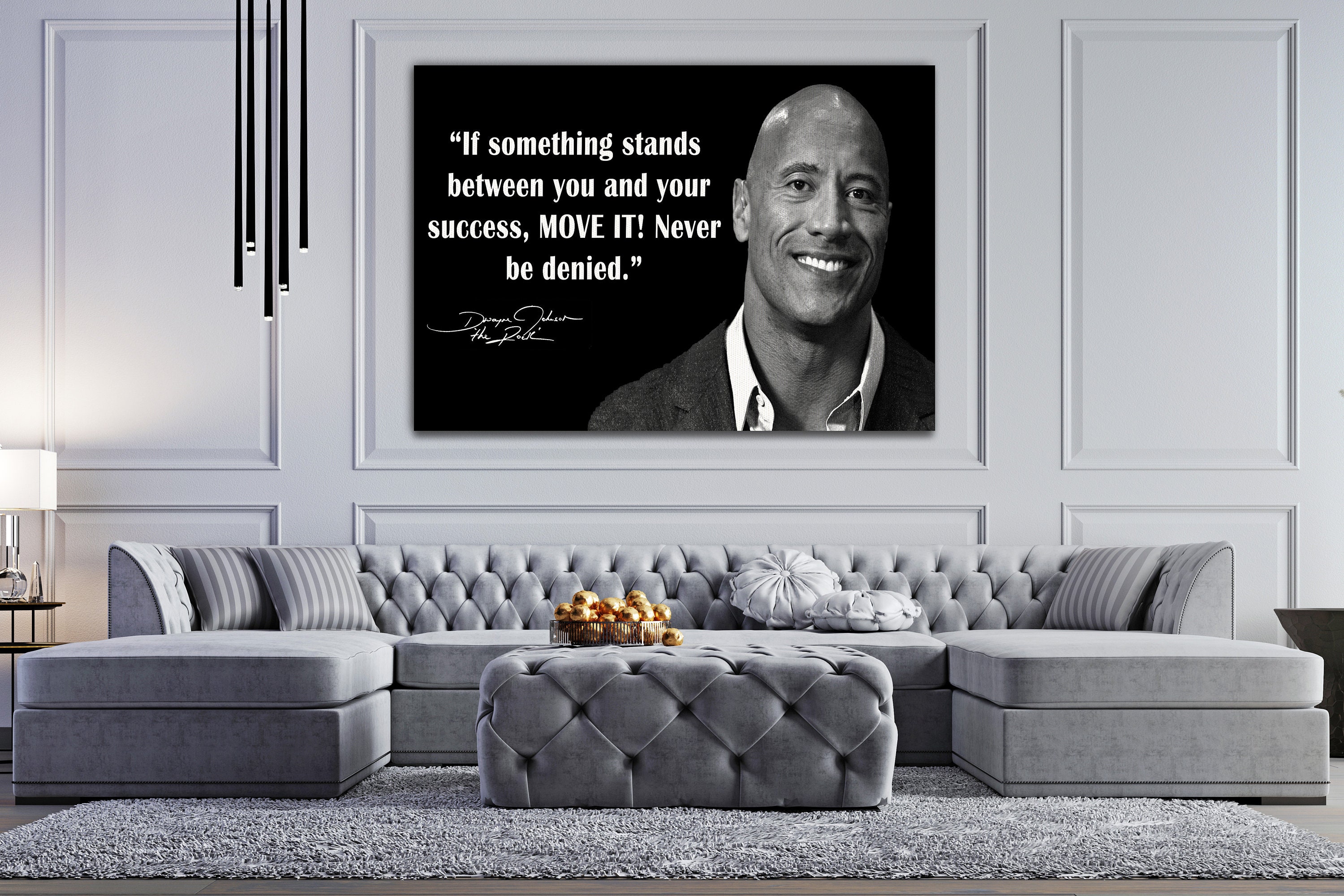 Dwayne Johnson Poster Quotes Canvas Wall Art Print Wall Decor, Canvas ...