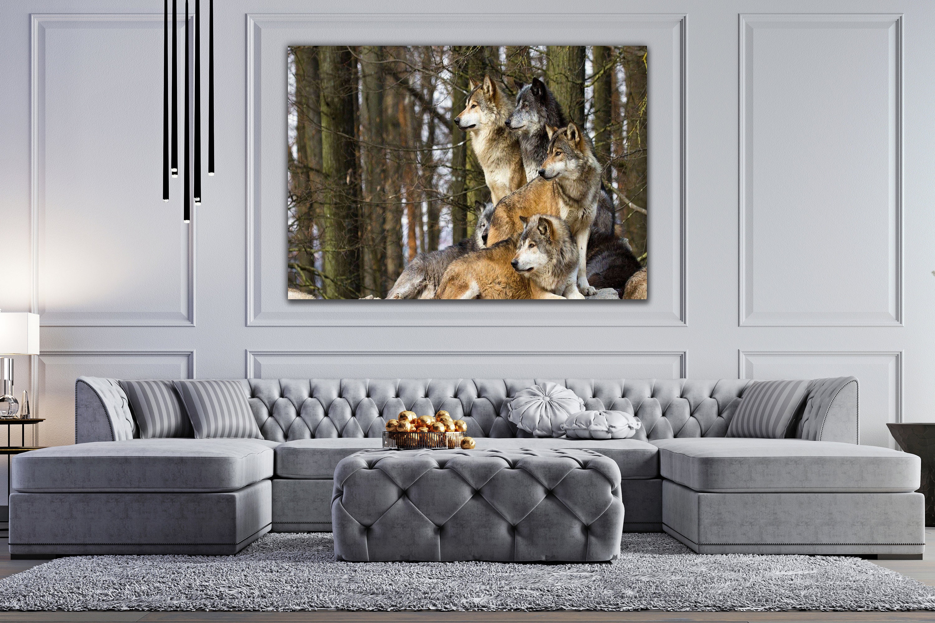 Pack of Wolf, Canvas Wall Art Print Poster Print Decor for Home ...