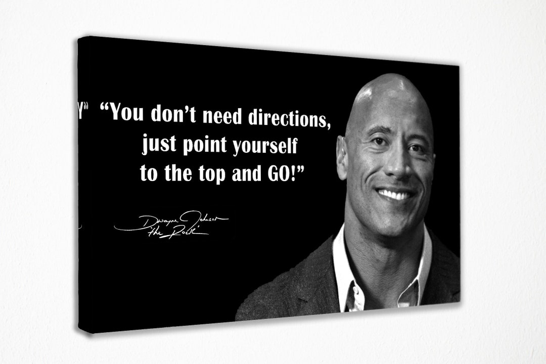 Dwayne Johnson Canvas Quotes Poster Wall Art Print Wall Decor, Canvas ...
