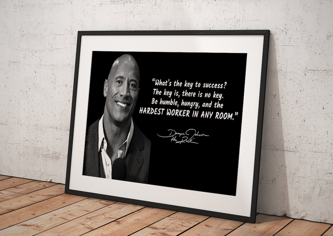 Dwayne Johnson, the Rock Wall Art Poster Framed, Wall Decor, Canvas ...