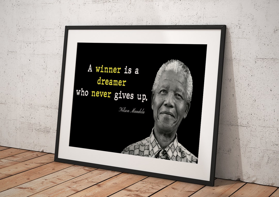 Nelson Mandela Quote, Wall Decor, Poster Framed Room Decor, Home Decor ...