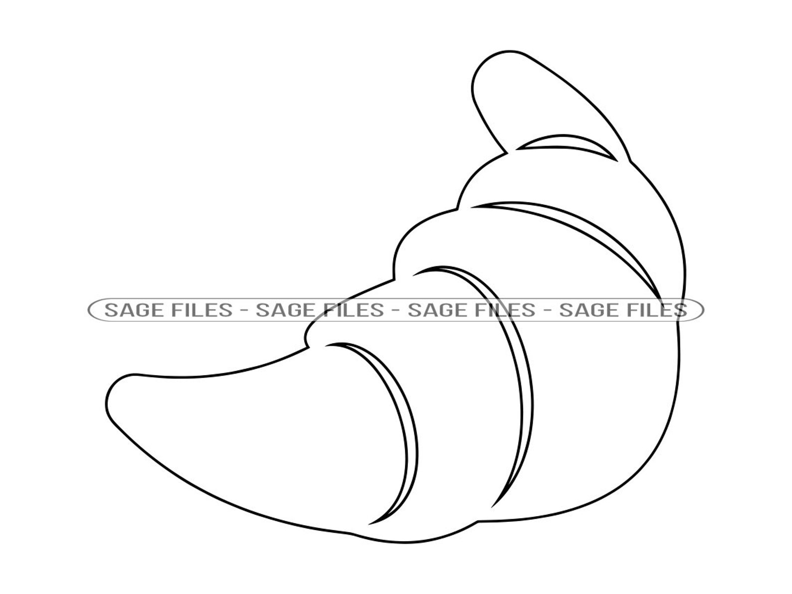 Croissant Outline 2 SVG Croissant Svg Pastry SVG Croissant - Etsy