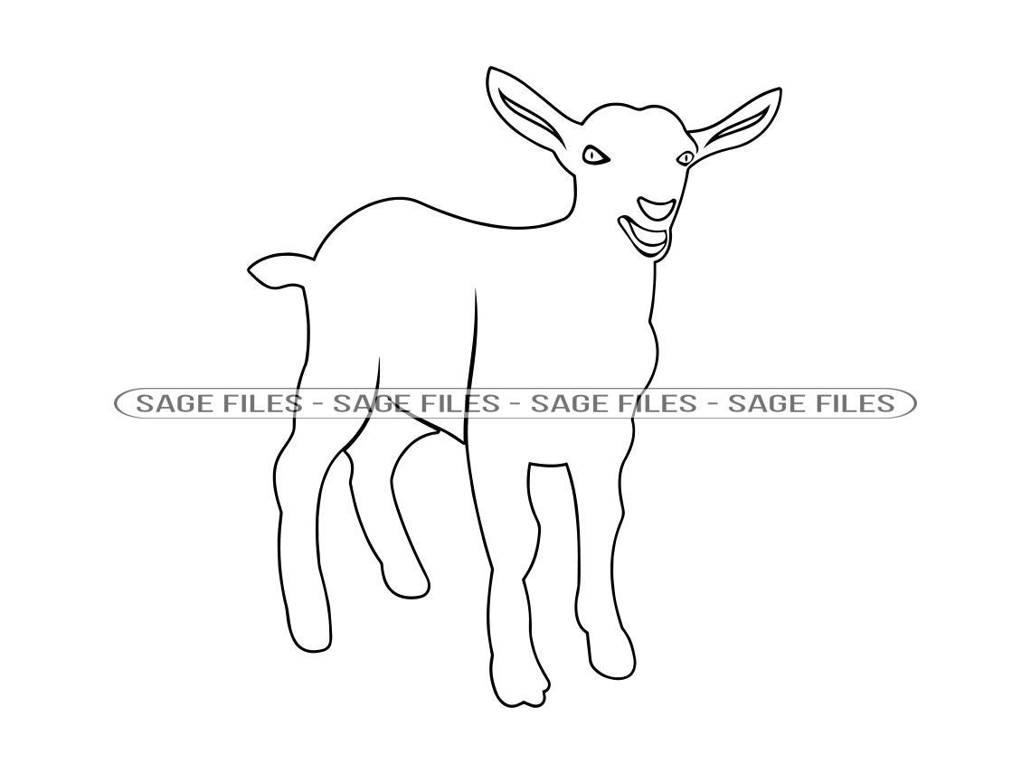 Goat Outline Clipart Letters