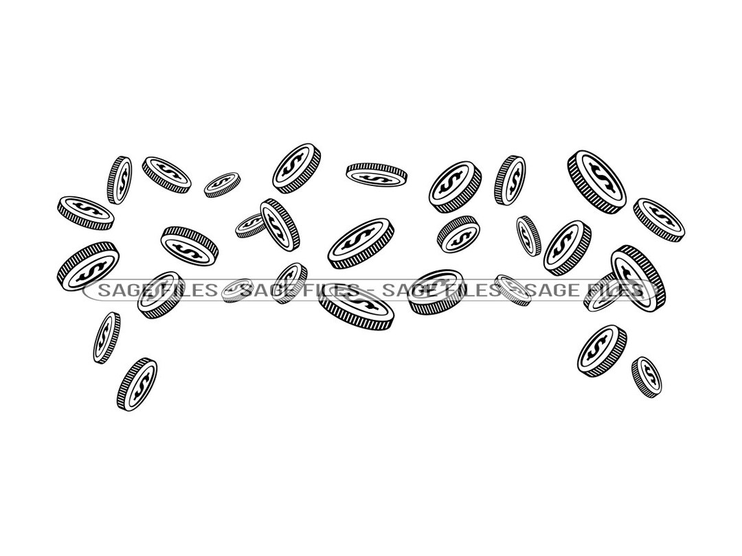 Raining Coins SVG, Raining Money Svg, Coins Svg, Gold Svg, Coins ...