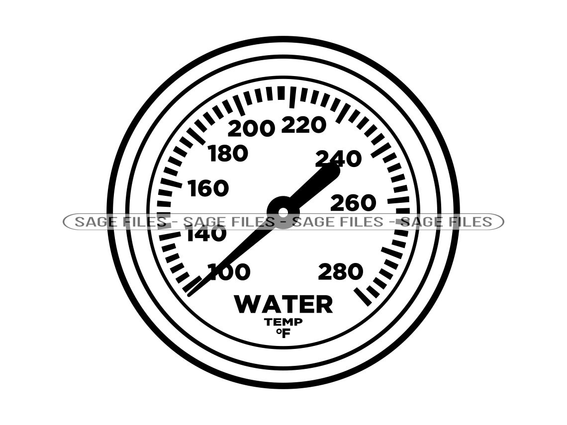 Temperature Gauge Outline SVG, Plumber Svg, Plumbing Svg, Temperature ...