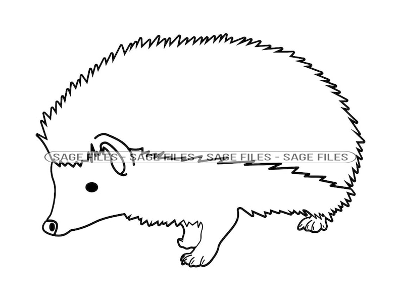Hedgehog Outline SVG Hedgehog SVG Hedgehog Clipart Hedgehog - Etsy