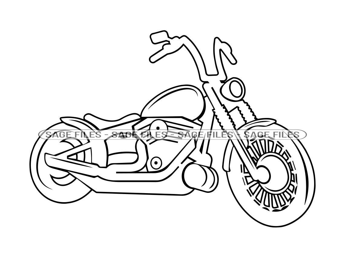 Motorcycle Clip Art Outline