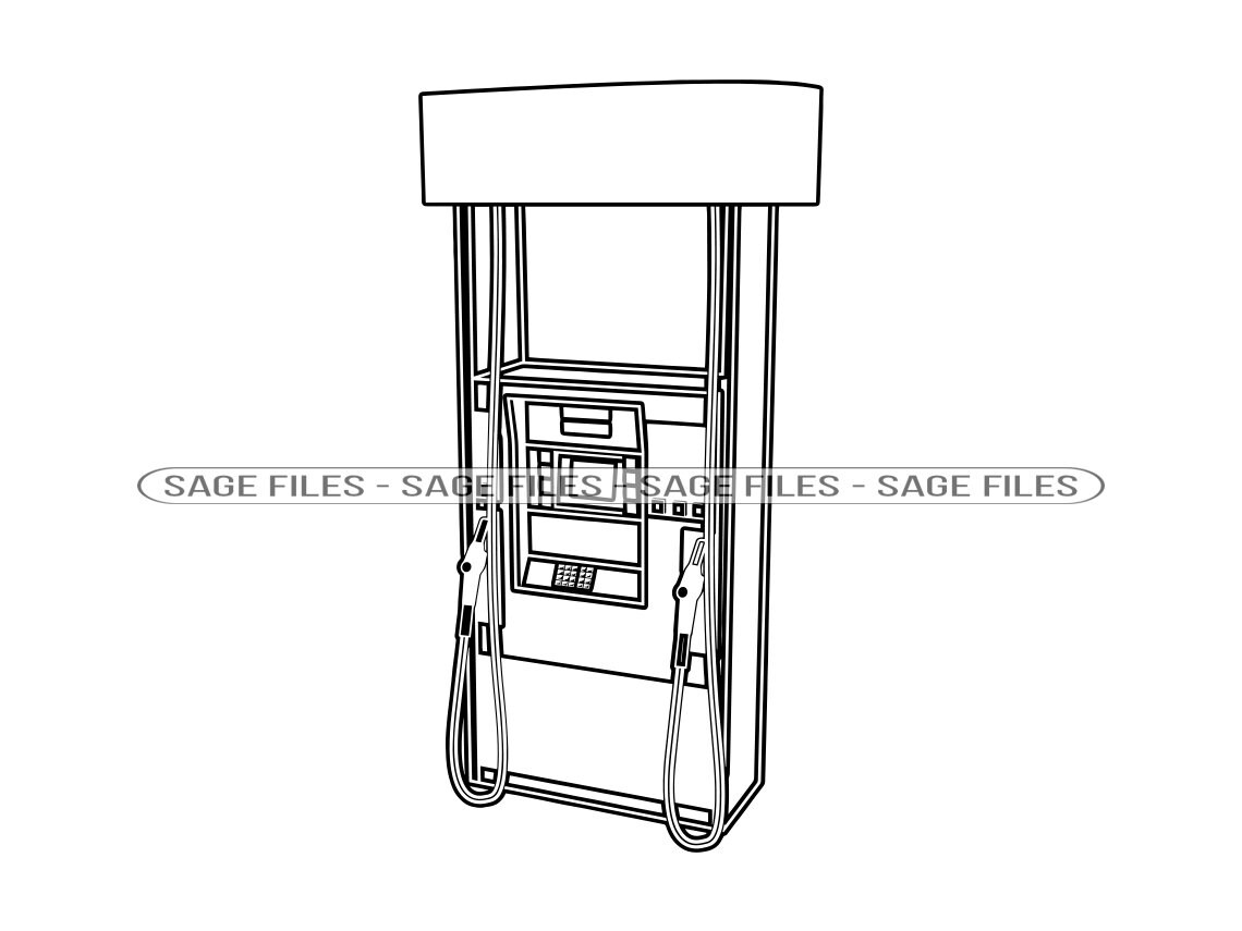 Gas Pump Outline SVG, Gas Station Svg, Petroleum Svg, Gasoline Svg, Gas ...