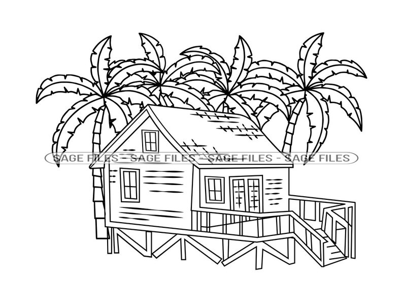 Beach House SVG Vacation Svg Tropical Svg Beach House - Etsy