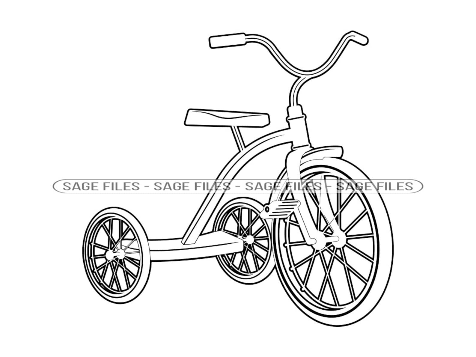 Tricycle Outline SVG, Tricycle Svg, Kids Bicycle Svg, Trike Svg ...