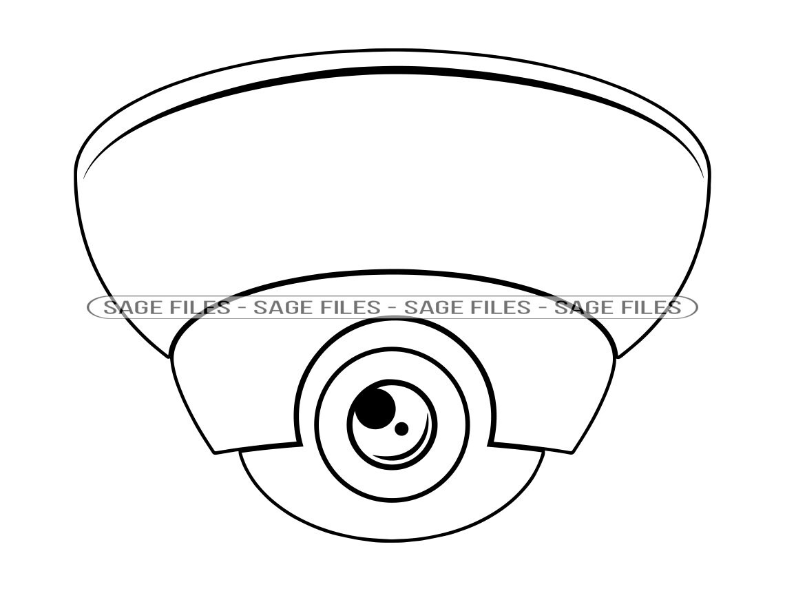 CCTV Camera Outline 4 SVG, Security Camera SVG, Security Camera Clipart ...